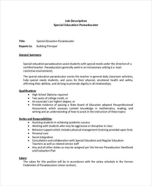 What Is A Para Educator Job Description Blog About Jobs Education